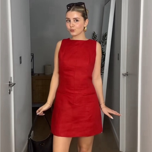 Reformation | Dresses | Reformation Citron Linen Dress In Cherry | Poshmark
